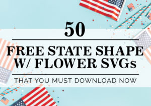 50 free state shape with flower SVG - CALUYA DESIGN