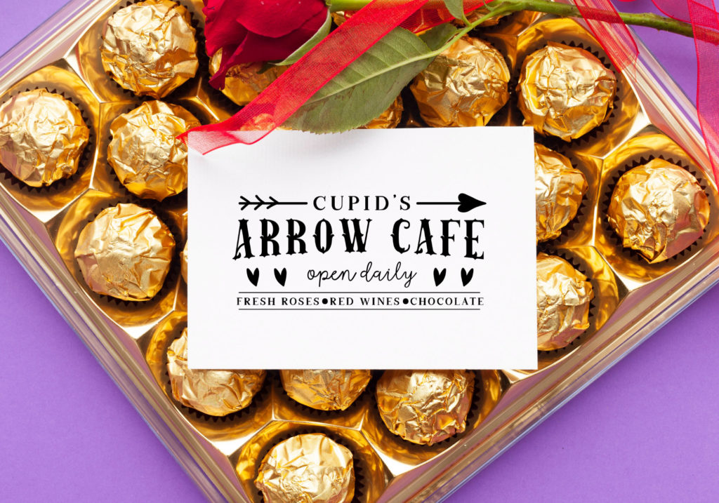 Free Cupid's Cafe Sign SVG Cut File - CALUYA DESIGN